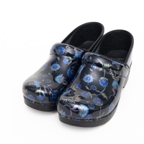 Dansko | Shoes | Dansko Blue Garden Patent Clog | Poshmark